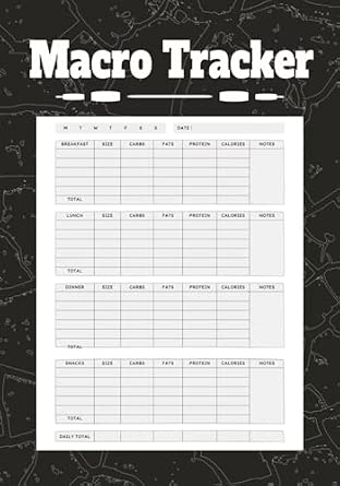 Macro Tracker: Daily Macros Count Journal & Nutrition Planner Logbook ...
