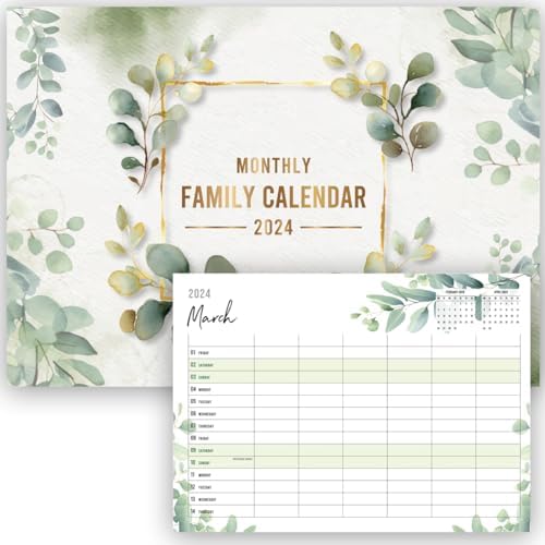 Calendar 2024 Eucalyptus - A4 Month to View features Floral Design & UK ...