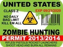 Amazon.com: United States Zombie Hunting Permit Sticker Decal