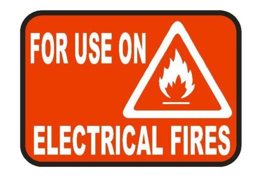 for Use On Electrical Fires Sticker Safety Decal Label 1,75"x2,5 ...