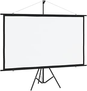 vidaXL 84" Projection Screen with Tripod- 16:9 Ratio, Adjustable Stand ...