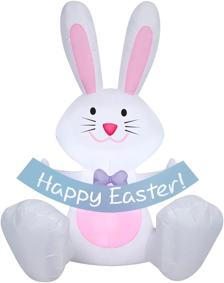 Amazon.com: 3.5 Foot Happy Easter Bunny Airblown Inflatable : Patio ...