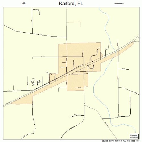 Large Street & Road Map of Raiford, Florida FL - Printed poster size ...