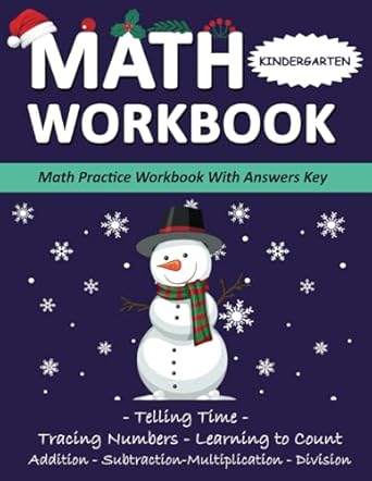 Christmas Math Workbook: Kindergarten Math Workbook | Tracing Numbers ...