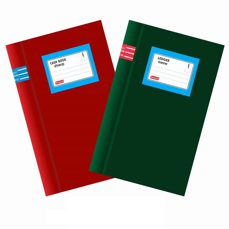 NEELGAGAN Account Books, Ledger Canvas Binding, Register Size (21.0cm x ...