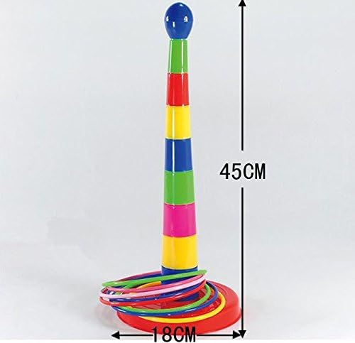 EQLEF Ring Toss Game Plastic Rainbow Stacking Toy Intelligence ...