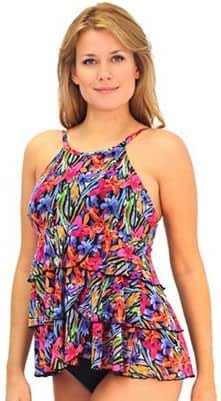Amazon.com: Fit 4 U Women's Fit 4 Ur Hips Brush Stroke Petal Tiered Hi ...
