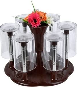 MEGA MART Glass Stand Steel for Kichan 6 Glasses and Cutlery Glass ...