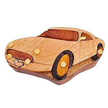 Amazon.com: Handmade Wooden Intarsia TRICK SECRET Sports Car Puzzle Box ...
