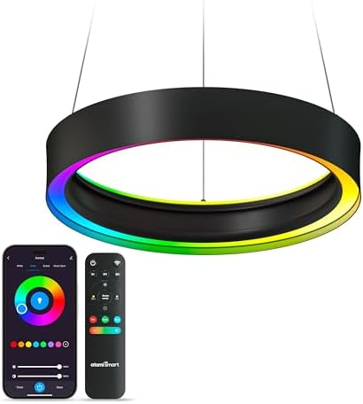 Atomi Smart Aureus WiFi LED Chandelier – Modern Circular Light Fixture ...