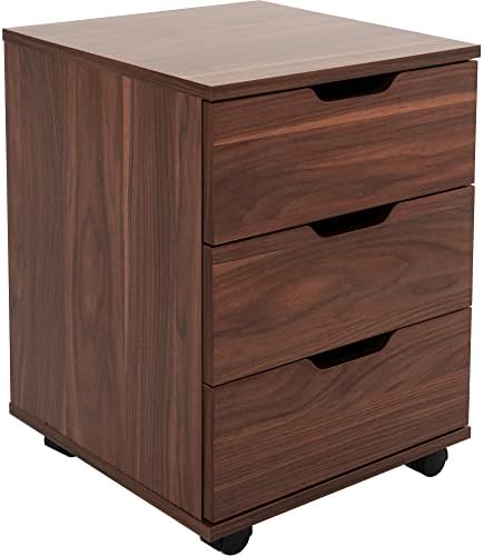 Amazon.com: VINGLI 2 Drawer File Cabinet with Lock, Wood Dark Brown ...