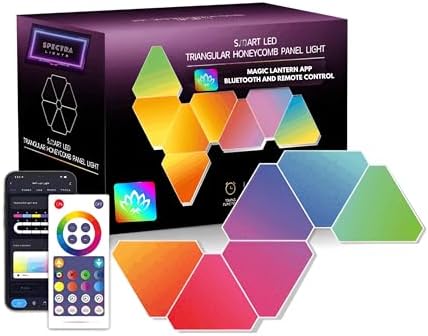 Spectra Lights LED Triangle Panel - DIY RGBIC Wall Light for Bedroom ...