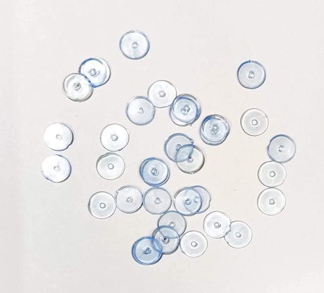 SBWC Flat Clear Silicone Rubber Ear Back Stoppers/Push Buttons/Findings ...