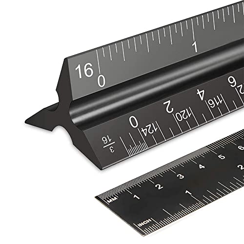 Snapklik.com : 2PCS Architectural Scale Ruler, 12 Aluminum Architect ...