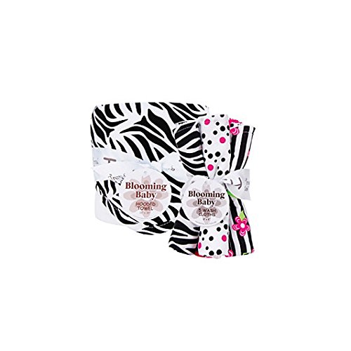 Amazon.com : Trend Lab Hooded Towel and 5 Pack Wash Cloth Set, Black ...