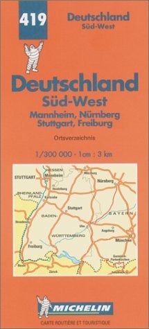 Michelin Germany Southwest Map No. 419 (Michelin Maps & Atlases ...