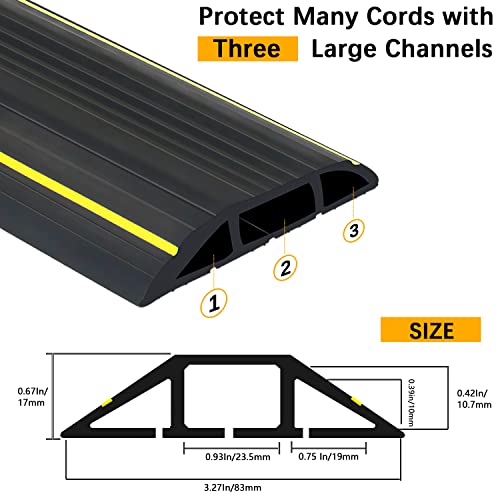 Floor Cable Protector, 5M Floor Cable Cover 3 Cord Channels, Flexible ...