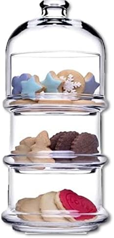 Amazon.com: KMwares Small 3 Tier/Level Stackable Round Glass Storage ...