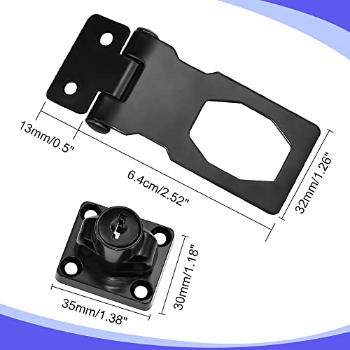 PERFETSELL 2 Pack 2.5 Inch Lock Hasp Metal Door Bolt Latch Buckle with ...