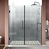 58" W x 71" H Frameless Glass Shower Door,Hinged Pivot Swing Shower ...