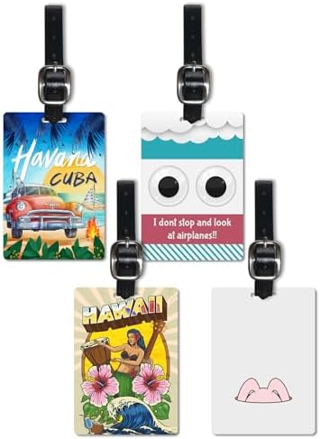 Lentikart 3D Lenticular Luggage Tag Set of 4 | Cuba + Hawaii + Look at ...