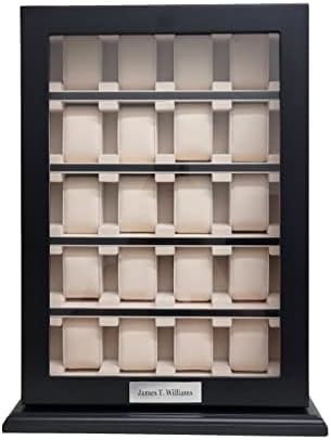 Amazon.com: TIMELYBUYS Personalized 20 Slot Black Ebony Wood Watch ...