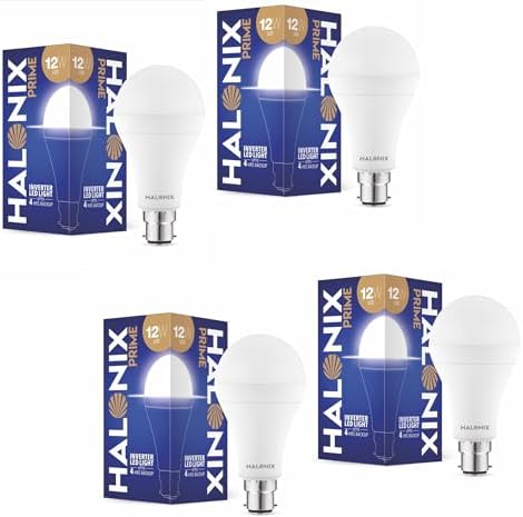 Halonix 12W B22D Emergency Inverter LED Bulb| Cool Day Light (6500K ...