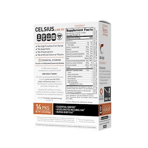 Snapklik.com : CELSIUS On-the-Go Powder Stick Packs, Zero Sugar,Coconut ...