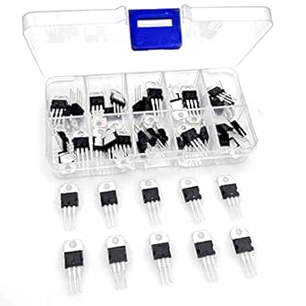 JZK 50pcs Positive voltage regulators, 10 values LM317T L7805 L7806 ...