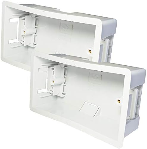 2x 47mm Deep Plasterboard Back Box – Double Dry Lining Flush/Recess ...