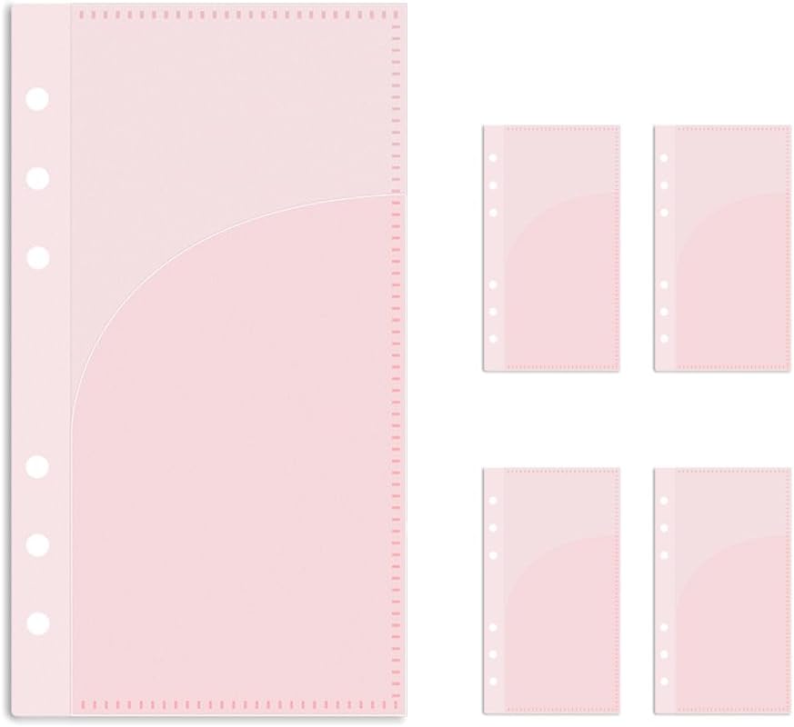 Amazon.com : NatSumeBasics 5pcs Pink A6 Binder Cash Envelopes Zipless ...