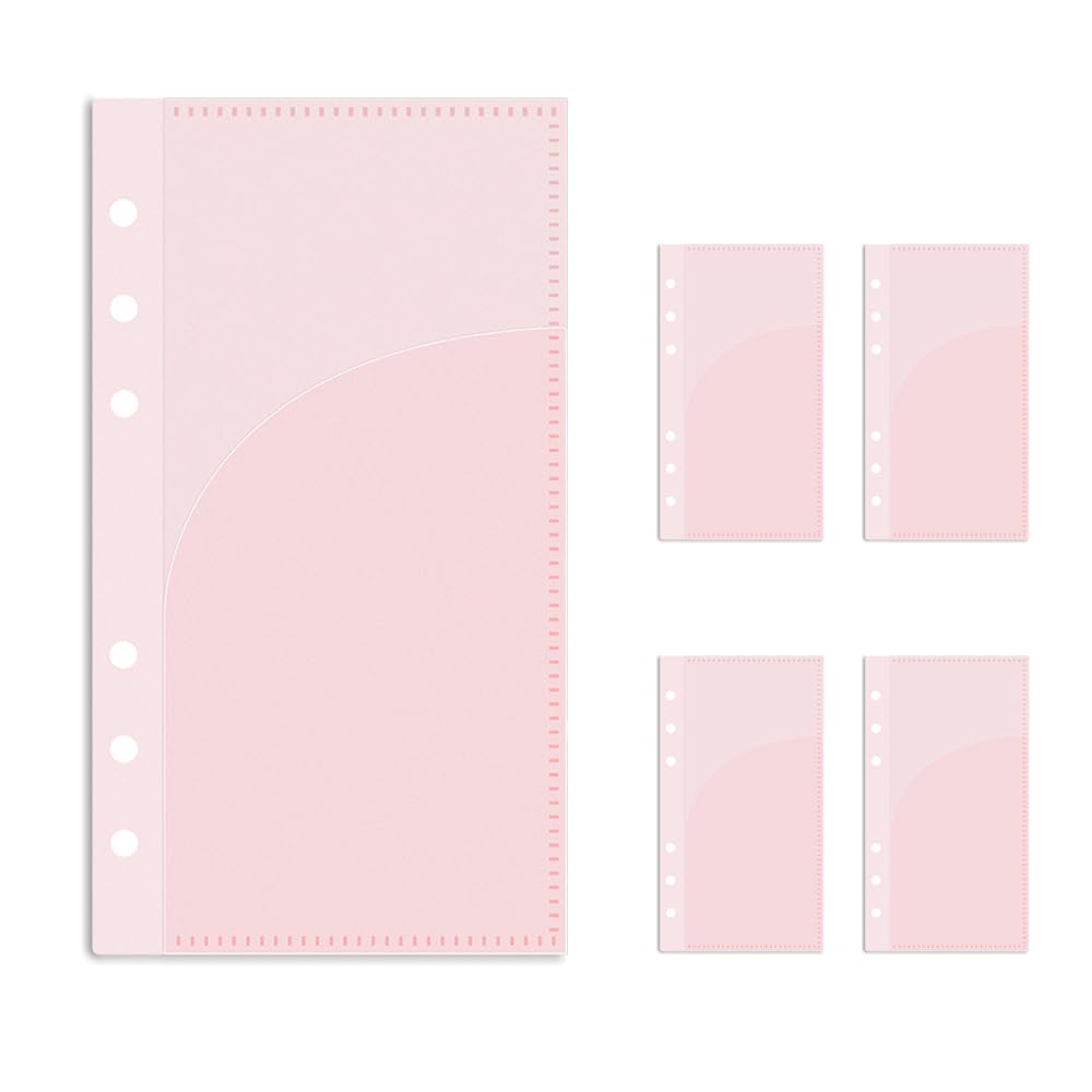 Amazon.com : NatSumeBasics 5pcs Pink A6 Binder Cash Envelopes Zipless ...