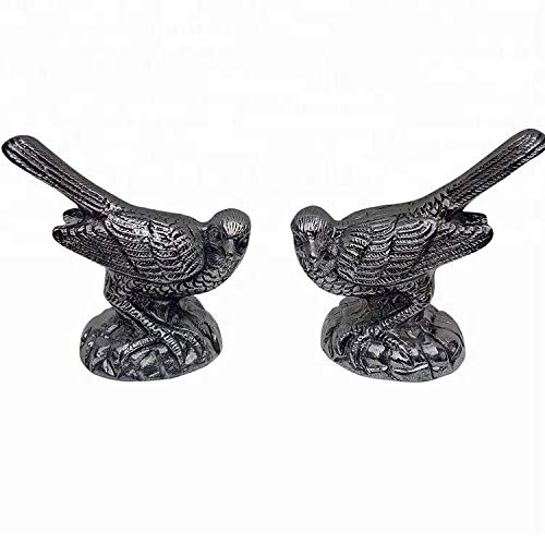 Buy Metal Sparrow Bird Pair Statue Figurine Sculpture Shelf Top ...