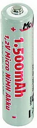 Micro della batteria, 1,2 V, 1500 mAh, tipo AAA, NiMH, 1 Celle : Amazon ...