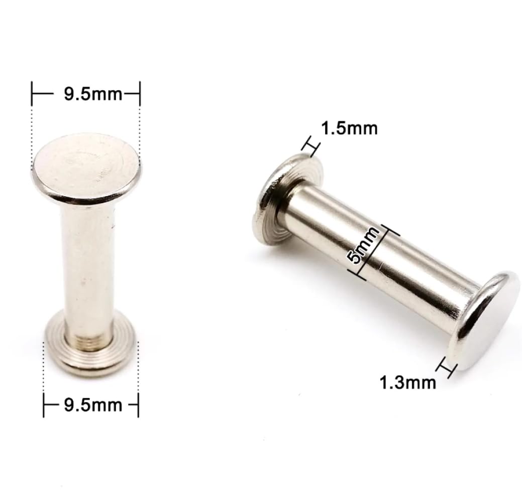 Leather Binding Screws Chicago Screws M5 304 Stainless Steel - 60 Set ...