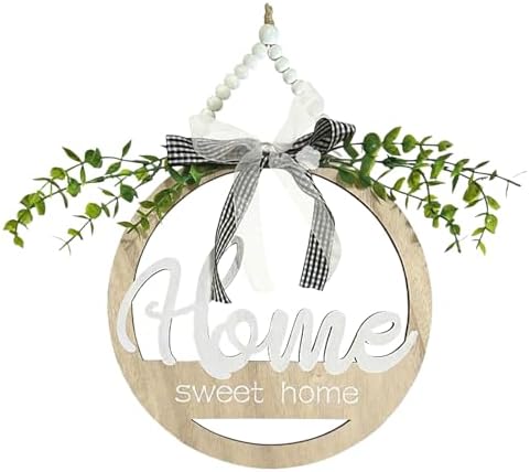 Genérico Welcome Sign for Front Door - Round Wooden Decor, Rustic ...