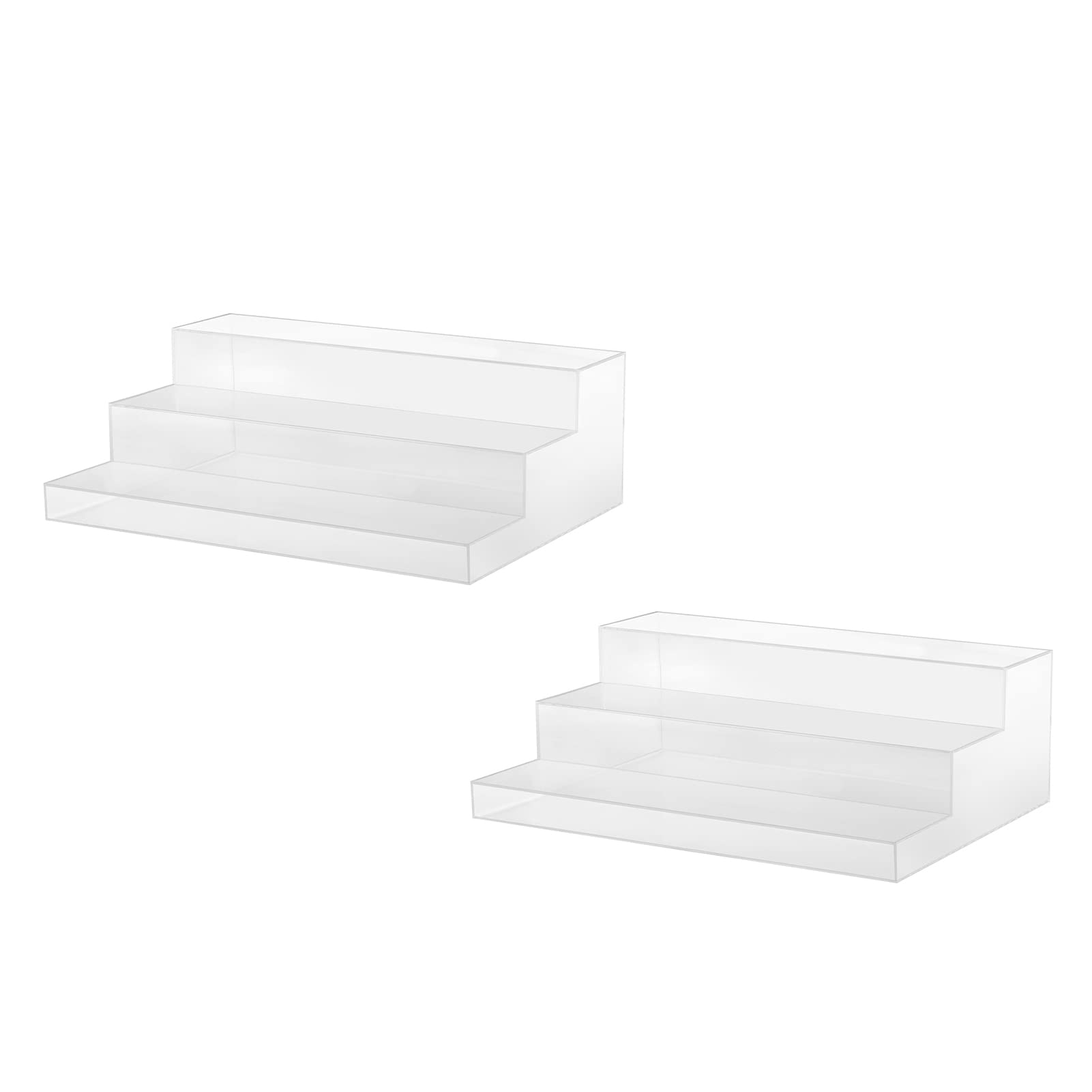 CiaoHER Large Acrylic Wine Liquor Bottle Rack 3 Tier Clear Countertop ...