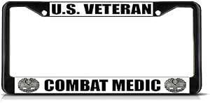 Sign Destination Metal Insert License Plate Frame U.S. Veteran Combat ...
