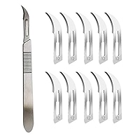Dermaplane Scalpel 30 Pieces Scalpel Sterile Blades #10 With 2 Pack #3 ...
