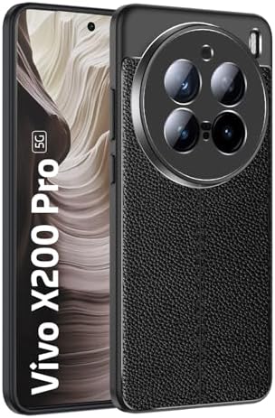 Golden Sand Leather Textured Back Cover Case Compatible with Vivo X200 ...