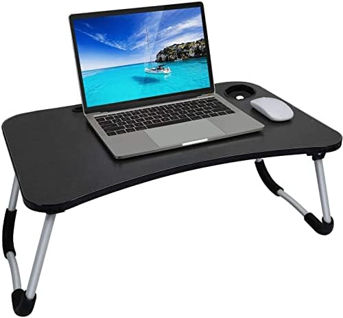 Afunti Laptop Bed Table, Foldable Portable Lap Standing Desk with Cup ...
