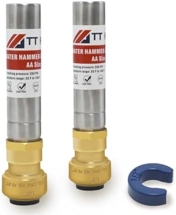 Amazon.com: Stainless Steel Water Hammer Arrestor 1/2" Push Fitting ...