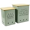 Amazon.com: Kitchen Vegetable Storage Tins Set of 2, Onion and Potato ...