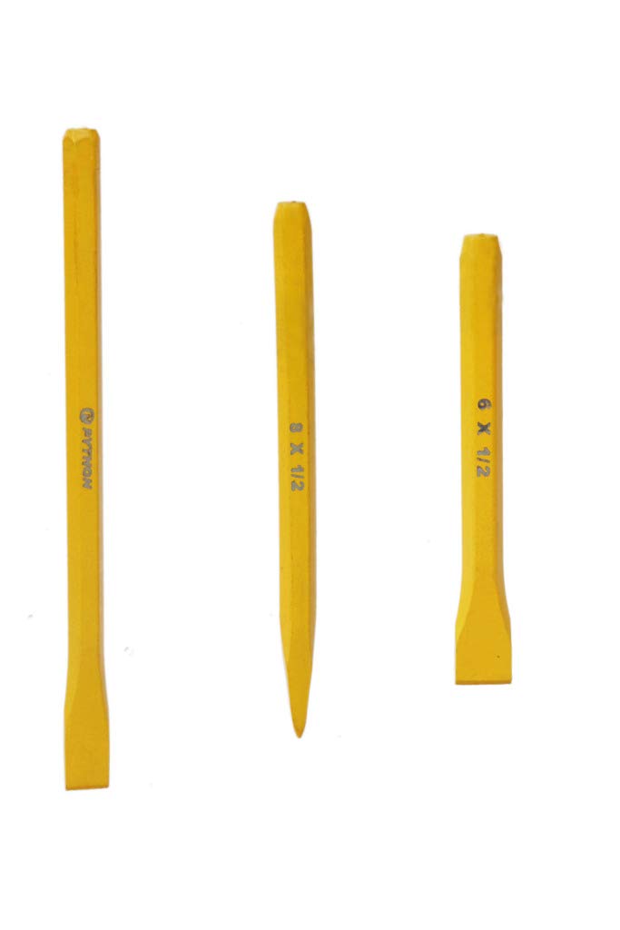 Python Flat & Pointed Cold Construction Mason Chisel 3pc Set : Amazon ...
