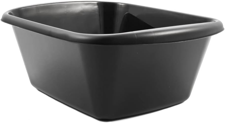Amazon.com - Kekow 14 Quart Plastic Dish Pan, Black Washing Basin, Black