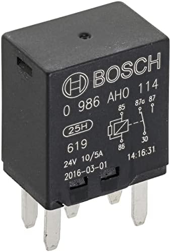 Bosch 0986AH0114 Mini Relay 24V 10A, IP5K4, Operating Temperature from -40 Degree to 85 Degree C ...
