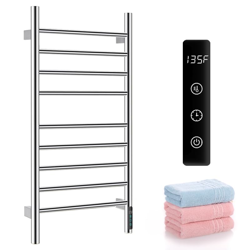 Amazon.com: VJASS Towel Warmer Rack for Bathroom Wall Mounted,9 Bars ...