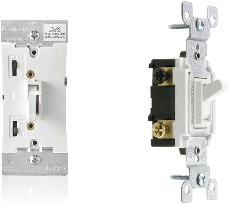 Leviton Toggle Slide Dimmer Switch for Dimmable LED, Halogen and ...