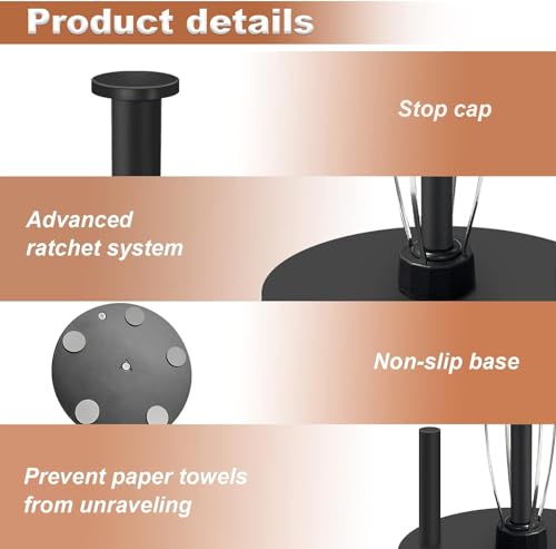 Countertop Paper Towel Rack, Stainless Steel Paper Roll Holder, Kitchen ...