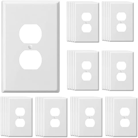 Oversized Duplex Receptacle Outlet Wall Plate 6Pack Jumbo Electrical ...